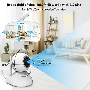 Baby Monitor, 5.5" Screen Video 1080P HD Baby Monitor, Baby Camera Monitor System with Infrared Night Vision, Two-Way Audio, Motion Tracking, Sound Detection, Temperature Alarm