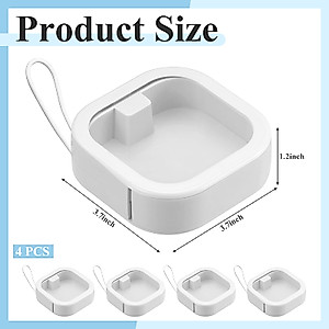 Kathfly 4 Pcs White Hair Tie Organizer Portable Hair Accessory Storage Containers Stackable Hair Tie Bobby Pin Holder Home Cotton Swab Dispenser Hair Accessories Jewelry Organizer Box