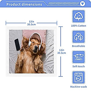 KEEPREAL 2 Pack Golden Retriever Dog Washcloths Set - Highly Absorbent Pure Cotton Wash Clothes - Soft Fingertip Towel for Bath, Spa