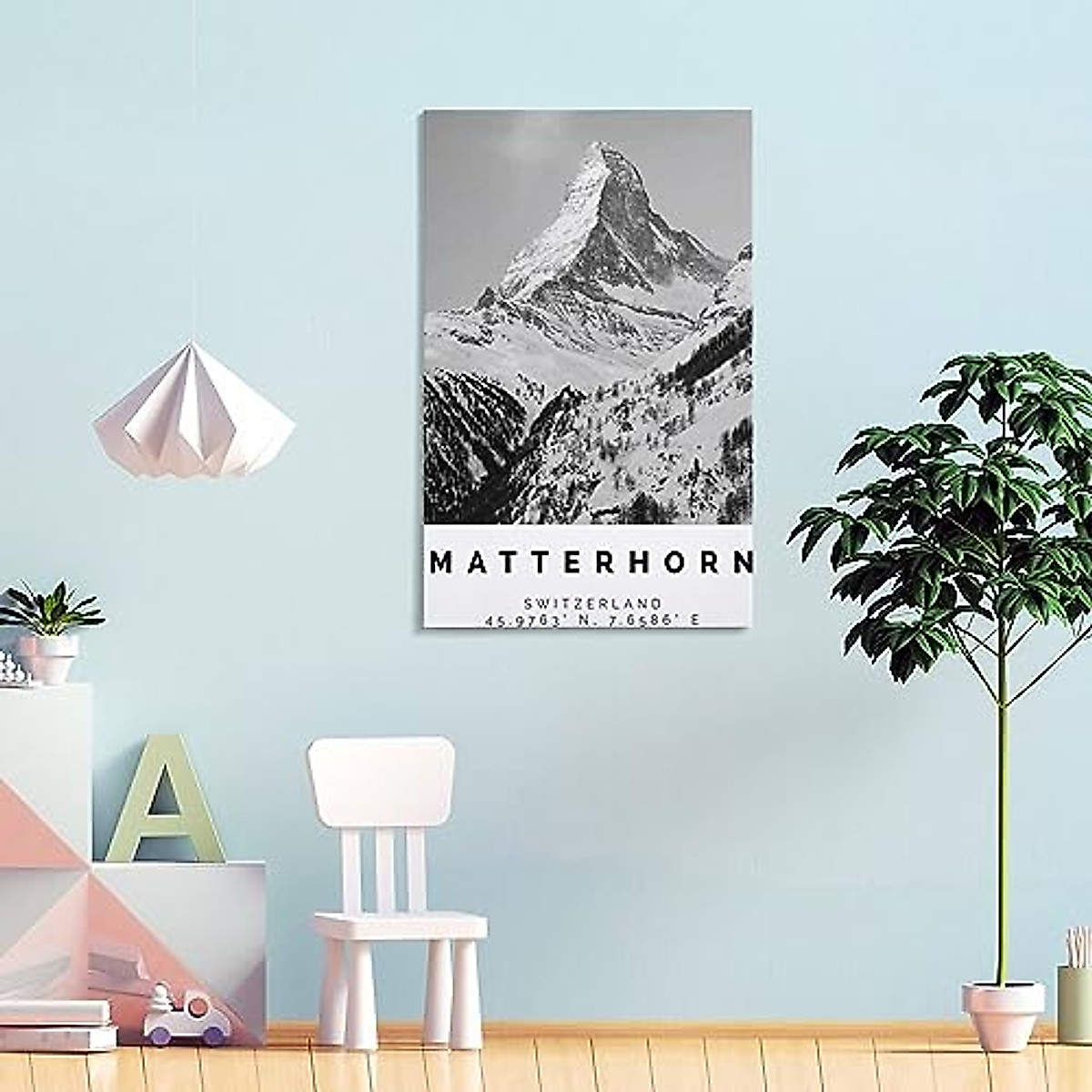 Matterhorn Poster Black And White Photo, Matterhorn Wall Art, Matterhorn Travel Poster, Matterhorn P Canvas Art Poster And Wall Art Picture Print Modern Family Bedroom Decor Posters 16x24inch(40x60cm)