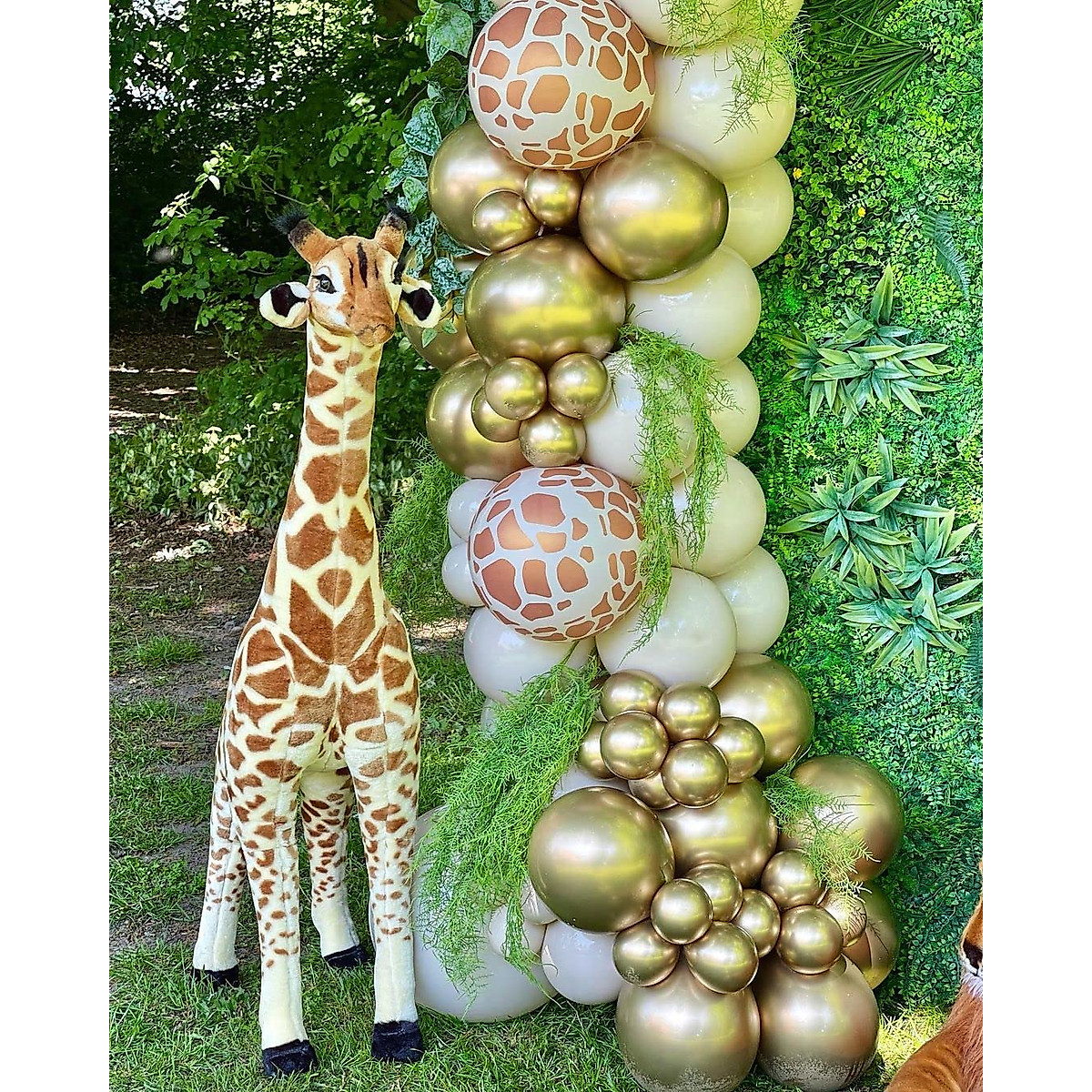 Enanal 50pcs Giraffe Print Balloons, 12inch Animal Print Thick Latex Balloons for Safari Jungle Party Supplies Wild One Birthday Baby Shower Wildlife Theme Party Decoration