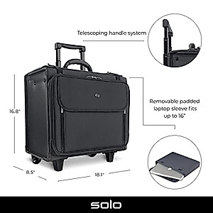Solo Morgan Rolling Hard Side Catalog and Laptop Case, Black