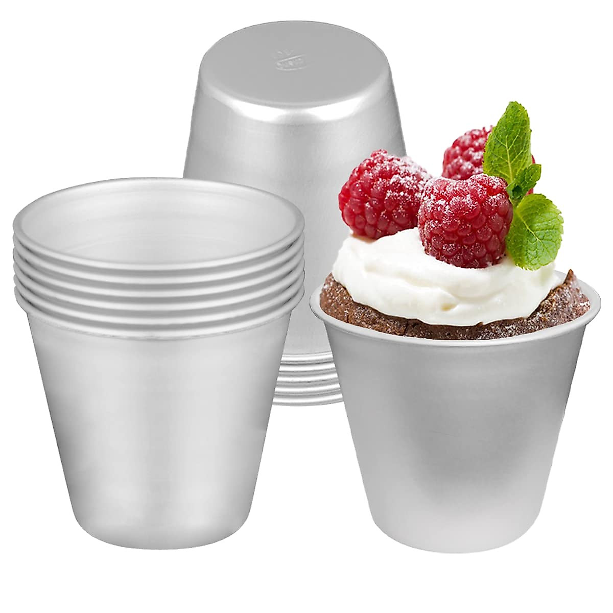 Good news 12 Pieces Pudding Molds for Baking Single Muffin Tin Cupcake Tin Ramekins Cups Nonstick Souffle Darioles Mould Aluminum,3.15 inch Height