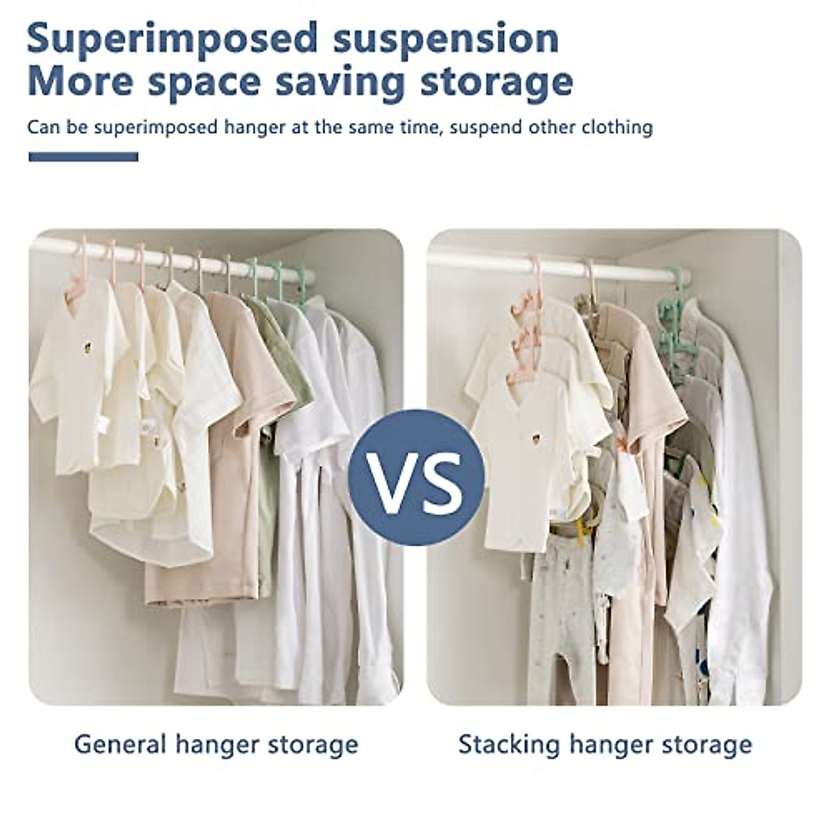 Truelux Baby Hangers for Nursery Closet (Pack of 20, Green),Adjustable Kids Hangers with 20 Clips for Infant Children Toddler,Non-Slip Childrens Clothes Pants Hangers for Boy Girl