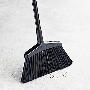 Libman Commercial 1115 Wide Commercial Angle Broom, Steel Handle, 15" Wide, Black Handle (Pack of 6)