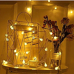 Xiying 6.5M String Lights with 30LED Bulbs Battery Powered Decorative for Bedroom Crystal Balls Fairy String Lights Great Garden Terrace Patio Outside Lights for Home Garden (6.5 Meters 30 Lights)