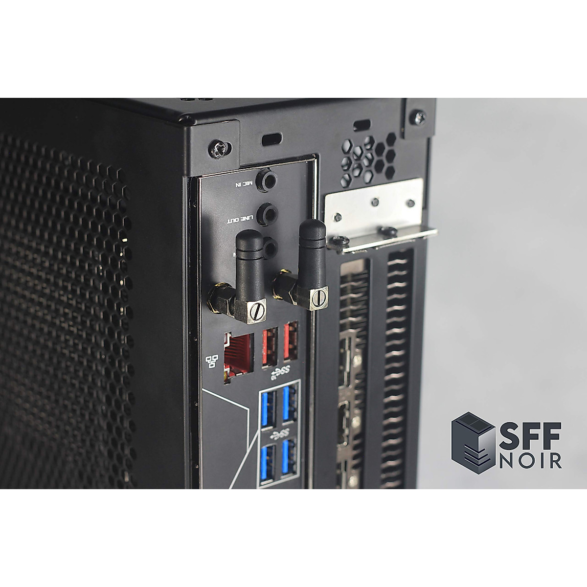 SFF Noir Shadowlink Antenna - Dual Band WiFi and Bluetooth Antenna Set for PC (Mini)