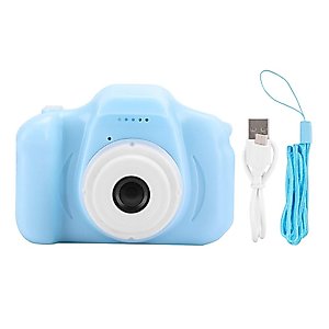 Portable Mini Cute Children Kid Digital Video Camera Toy with 2.0in IPS TFT Color Screen Eye-Friendly Supporting Taking Photos Recording Videos DIY Photos (Blue)
