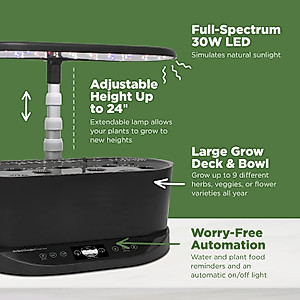 AeroGarden Bounty Basic - Indoor Garden with LED Grow Light, Black