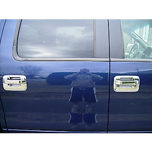 Overun 3-Layer Triple Chrome Plated Side 4 Door Handle Cover with Keypad+Tailgate Cover Designed for 2004-2014 Ford F-150