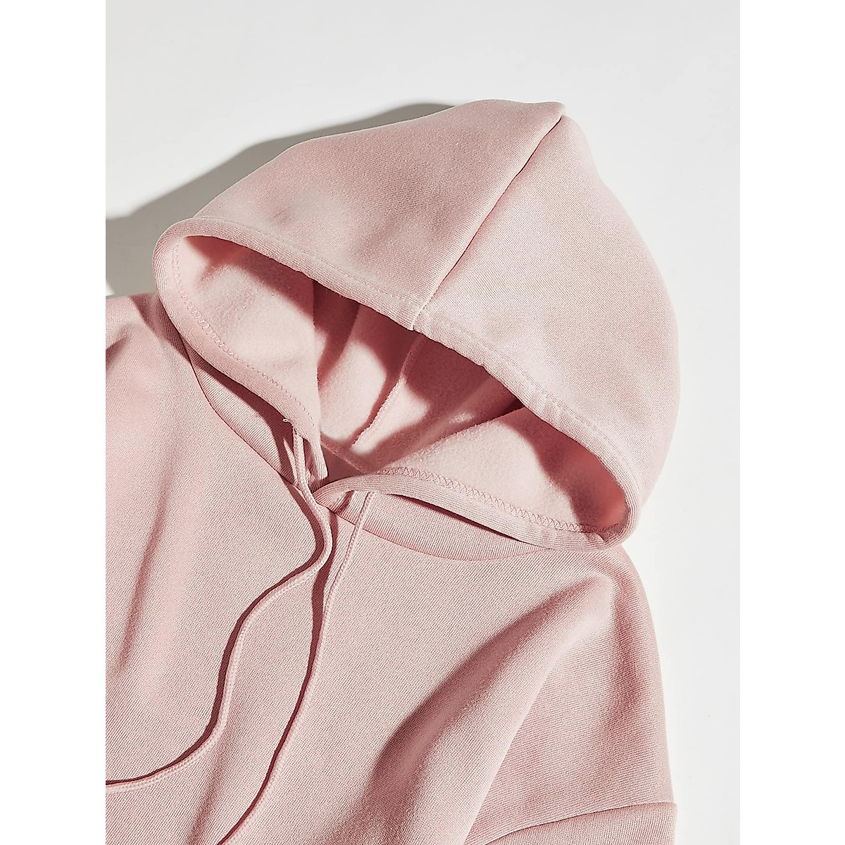 Floerns Women's Letter Graphic Print Long Sleeve Drawstring Hoodie Sweatshirt A Light Pink S