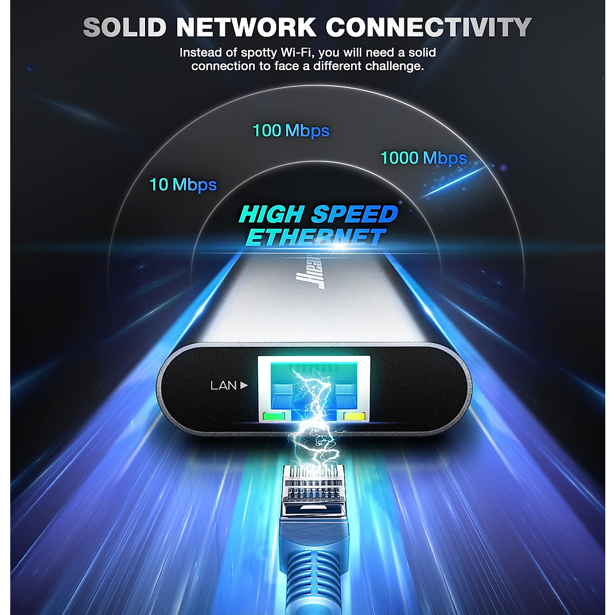 Hiearcool USB C Hub Ethernet,4K@60 USB C to HDMI Hub,8in1 Multi-Port USB C Adapter Type C Dock Dongle Compatible for MacBook Pro Air iPad Dell Lenovo