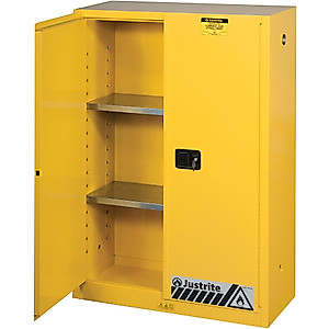 JUSTRITE 894500 Sure-Grip EX Standard Safety Cabinet, 43w x 18d x 65h, Yellow