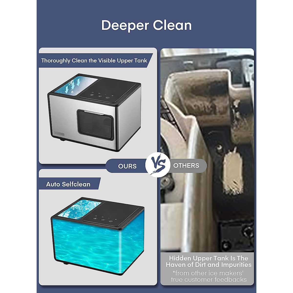 Nugget Ice Maker Countertop, 45lbs/24H, Pebble Ice Maker with Soft Chewable Ice, Self Cleaning Sonic Ice Machine, Stainless Steel, Touch Screen, Compact Design for Home Office Party - Silver