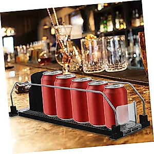 Refrigerator Beverage Shelf Drink Dispenser Fridge Organizer 2pcs Drink Pusher Air Curtain Cabinet Black Abs Freezer Vending Machine Beverage Dispenser Fridge Drink Pusher