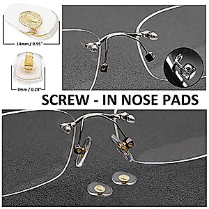 Eyeglass Repair Kit BAZQU 5 Pairs Nose Pads with Tiny Screws Nut Bolts Screwdriver and Tweezers for Glasses Sunglasses Spectacle Watch Repair, Gold