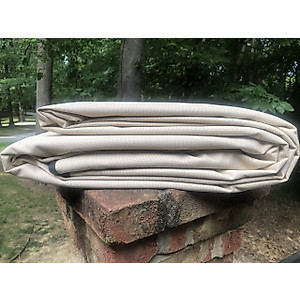 Replacement Bimini Top Canvas with Boot, Beige, 9' Long x 8.5' Wide, 16oz, by Cypress Rowe Outfitters, 4 Bow, fits 97-103" Wide