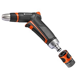 Gardena Metal Nozzle - Frost Proof - (Variable Spray Patterns) + Water Stop, 3815M-FP