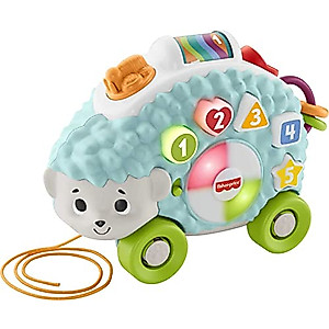 Fisher-Price Linkimals Learning Toy Happy Shapes Hedgehog Pull Along With Interactive Music And Lights For Baby And Toddler
