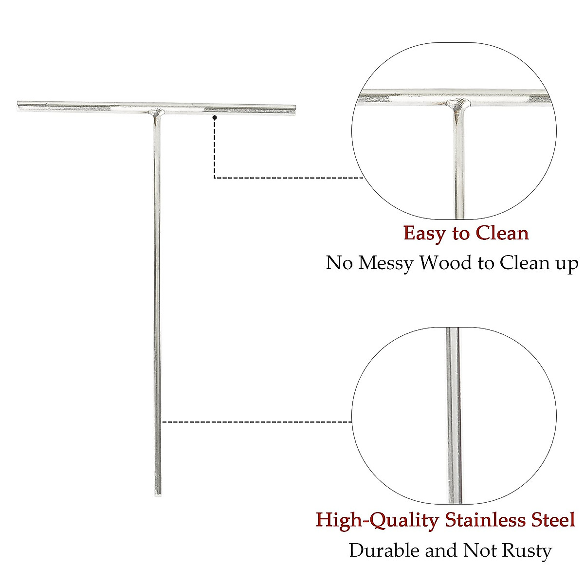 Echaprey Professional T Shape Stainless Steel Crepe Maker Batter Spreader to Fit Large Crepe Pan Maker 3 Pcs (5", 7" Spreaders and 12" Spatula)