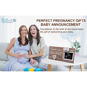 Garybank Sonogram Picture Frame Pregnancy Announcements Gift, Love at First Sight Ultrasound Picture Frames 4x3" Countdown Weeks Design, Baby Room Décor, Gender Reveal Baby Shower First Time Mom Gifts