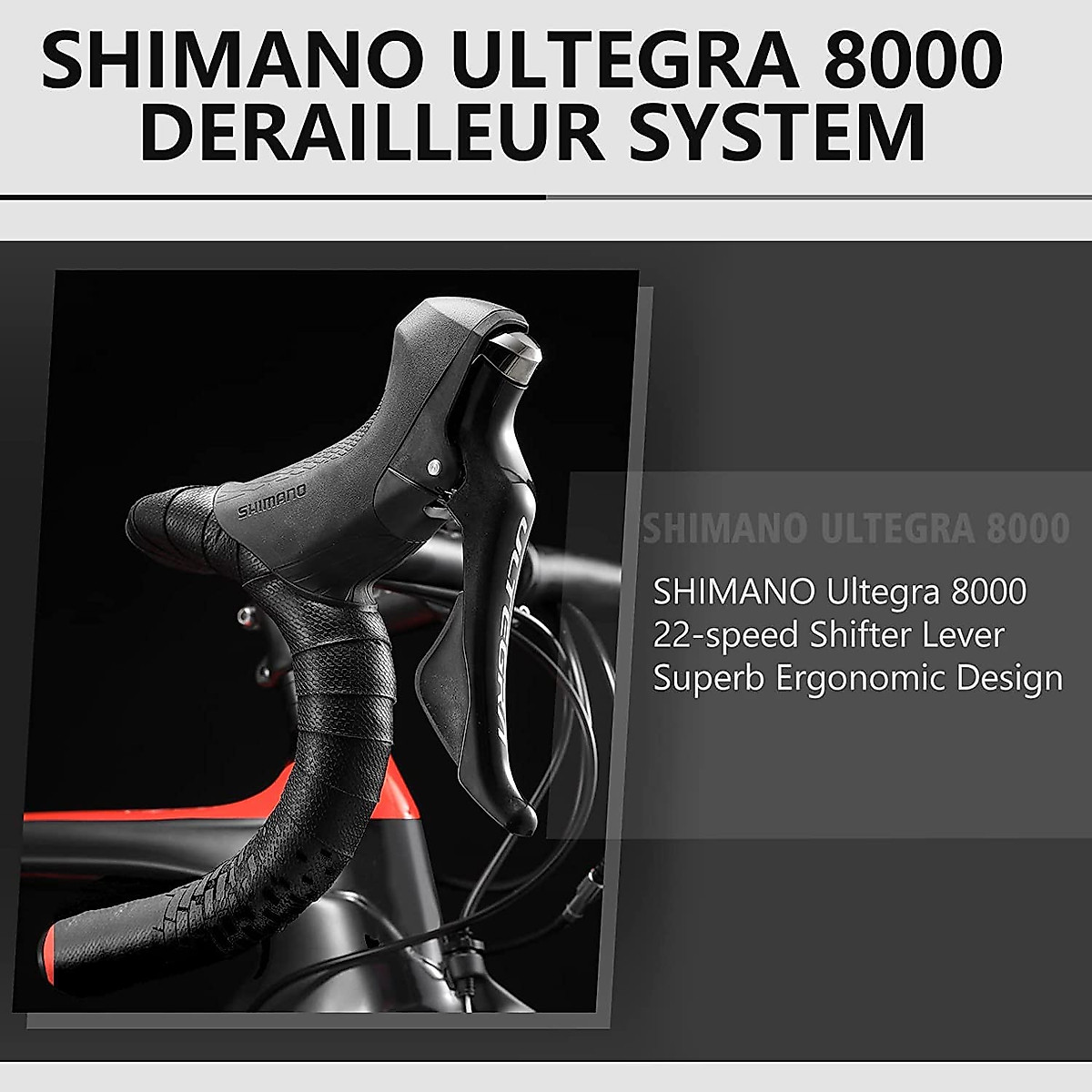 SAVADECK Carbon Road Bike 700C Carbon Frame Racing Bicycle with R8000 22 Speed GroupSet, 25C Tire for Men/Women.(White 54cm)