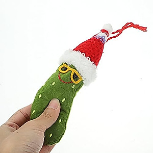 ABOOFAN Felt Banana Ornament Cartoon Fruit Hanging Decoration Creative Decorative Food Pendant Decorative Stuffed Animal Doll with Knit Santa Hat Charm for Car Xmas Tree C