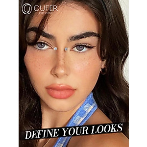 OUFER 2PCS Nipple Rings, 14K Solid Gold Nipple Piercing Jewelry, Clear CZ Nipple Piercing, 14G Nipple Barbells, Nipple Rings For Women Men