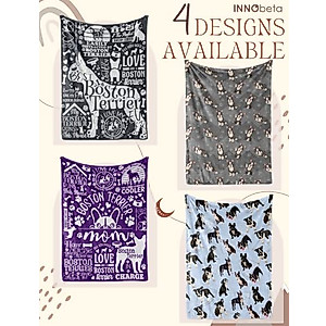 InnoBeta Boston Terrier Gifts for Women, Boston Terrier Blanket, Bed Flannel Fleece Plush Blankets (50"x 65") - Best Boston Terrier Ever