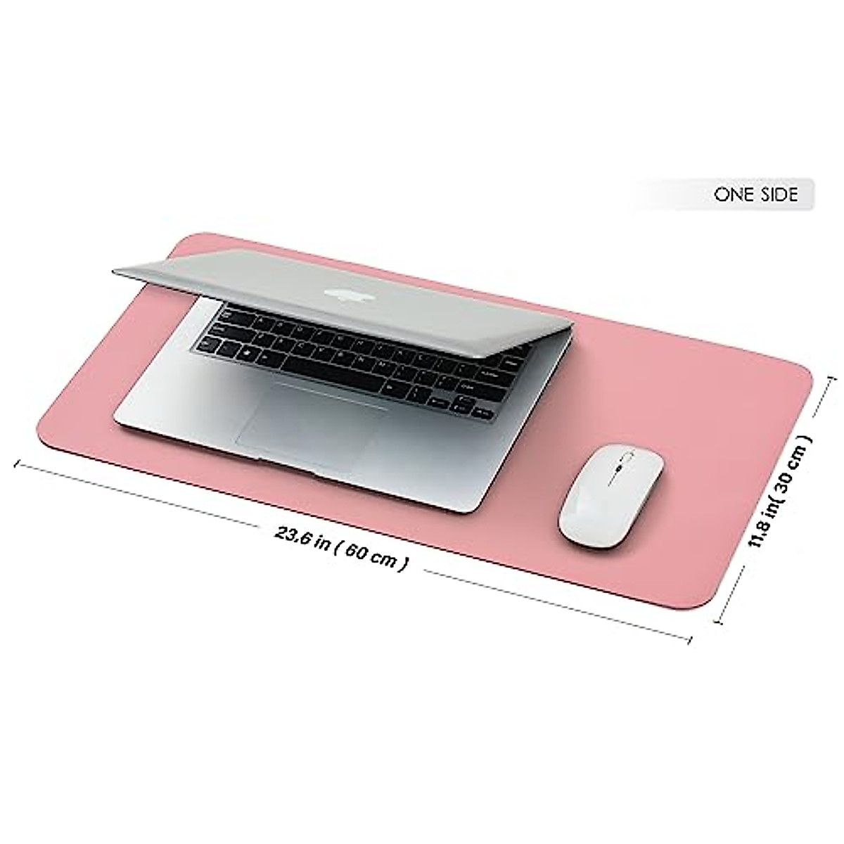 Compact Dual Sided Leather Desk Mat - Desk Pad for Office and Home - Desk Organization and Accessories - Ideal for Large Mouse Pad and Small Desk Mats on Top of Desks(Pink+Purple,23.6"x 11.8")
