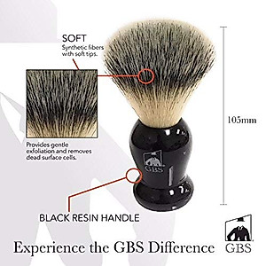 G.B.S Men’s Wet Shaving Kit Shaving Stainless Steel Razor Wood Handle with Case Synthetic Badger Hair Brush All-Natural Shave Soap Chrome Shaving Bowl Leather Strop Alum Block