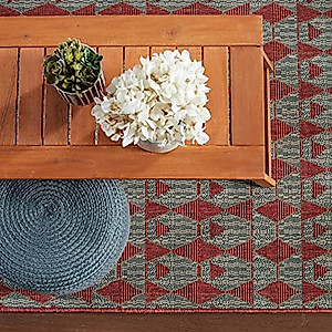 Jaipur Living Vibe Maji 4'X6' Area Rug, Global Red for Outdoor Spaces