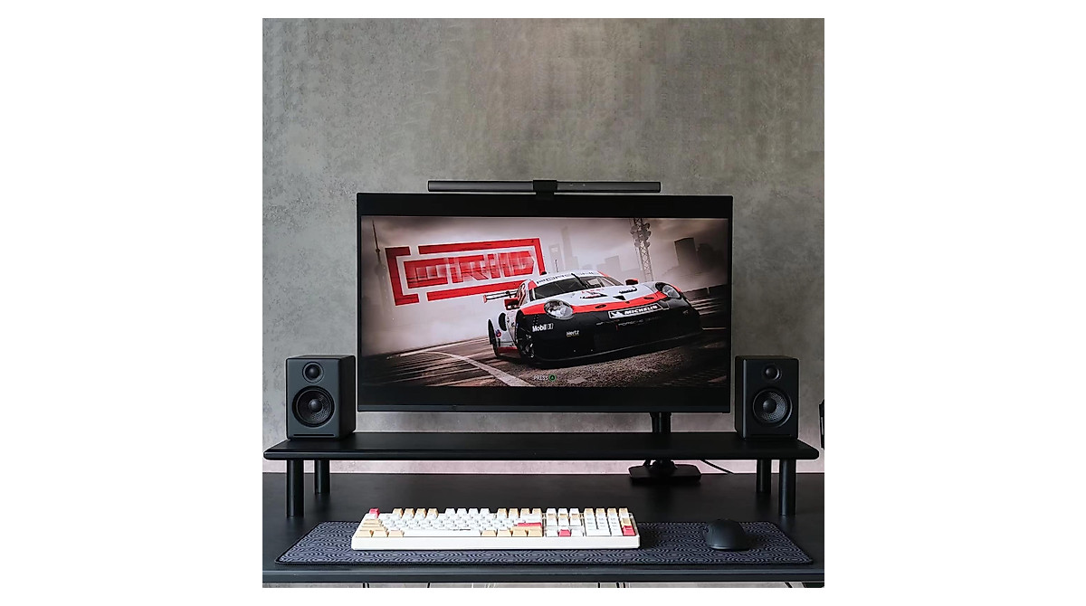 ROCDEER Bamboo Dual Monitor Stand for Streamlined Workspaces