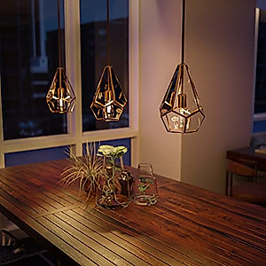 Kenroy Home 93891BAM Gemma 1 Light Pendant with Clear Glass with Burnished Antique Metal Finish, Rustic Style, 14" Height, 9.438" Width, 9.438" Depth