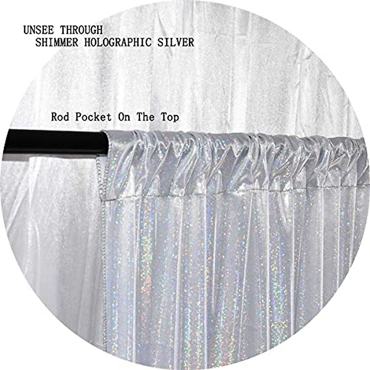 LQIAO Bling Laser 5x7ft Silver Backdrop Holographic Fabric Background Shimmer Photography Booth Photo Background Props Curtain/Backdrop Makeup Vides Shooting Bling Teenage Heart
