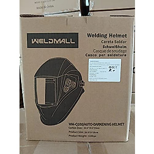 WELDMALL Large Viewing Screen True Color Auto Darkening Welding Helmet 4 Arc Sensor Wide Adjustable Shade DIN 5-9/9-13 for TIG MIG Arc Welder Hood Grinding Welder WM-Q108