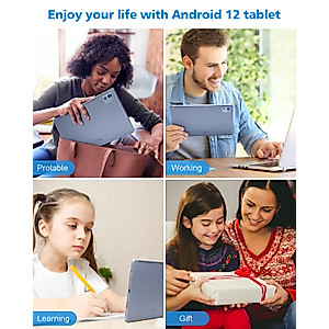 Wielio Android 12 Tablet PC 10 inch, 6GB+128GB Tablet, 1TB Expand 8 Core Android Tablets, 2.4G/5G WiFi, 1920 * 1200 IPS, 6000mAh Fast Charge, Bluetooth 5.0, GPS, Dual Camera, Parent Control