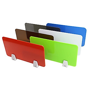 Icegrey Desk Divider Privacy Panel Removable Acrylic Desk Partition Board with Clips for Student Call Centers Offices Braries Classrooms Library, Transparent, 12x40