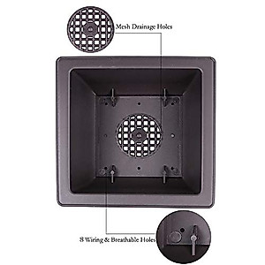 6PCS/Pack Retro Style Deep Square Small Bonsai Training Pots with Tray, Mini Plastic Mocha Garden Flower Pot 5"