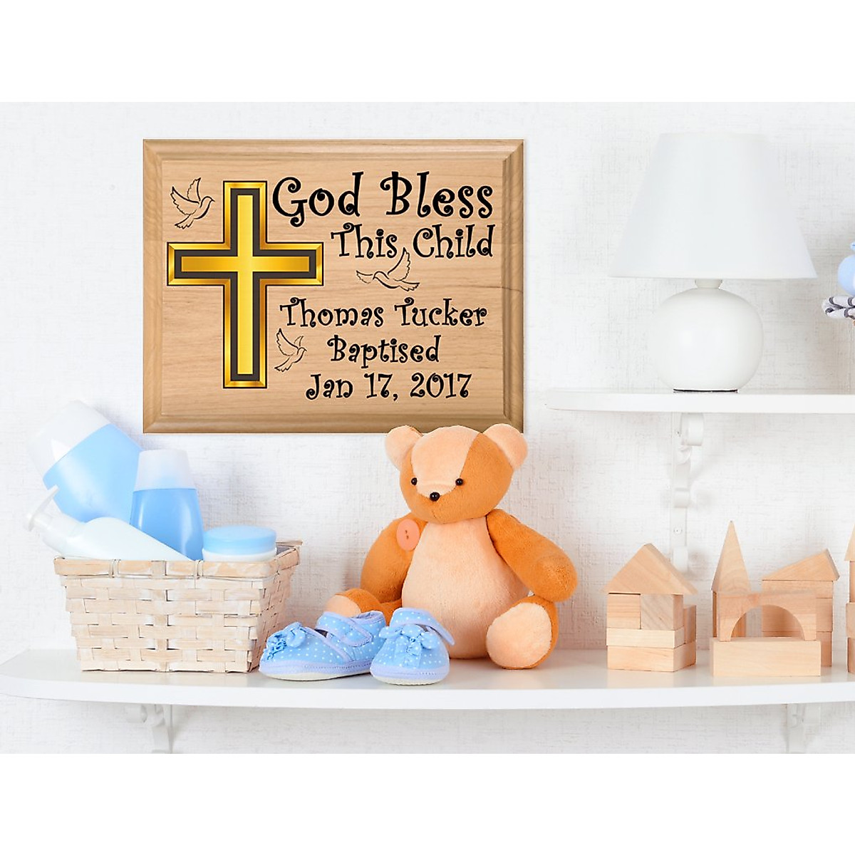 PERSONALIZED Baptism Gift Plaque Christening Gifts For Baby Girls Boys Babies Made in The USA