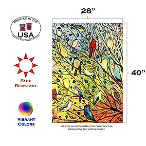 Toland Home Garden 109537 Tree Birds Spring Flag 28x40 Inch Double Sided Spring Garden Flag for Outdoor House summer Fall Flag Yard Decoration