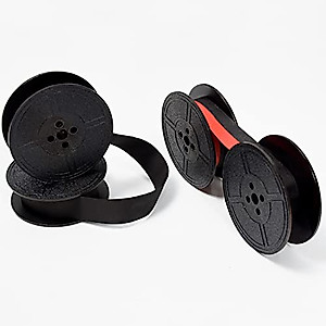 4 Pairs Universal Typewriter Ribbon Twin Spool Replacement 1/2" Pack Compatible with Most Typewriter (Black-Red,Black)