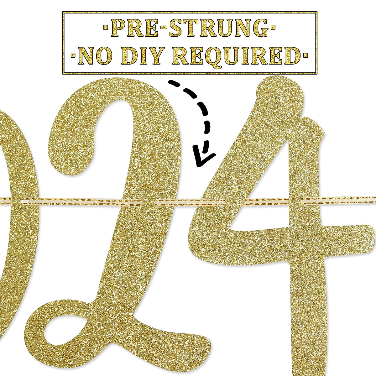 Prom 2024 Banner, Graduation Banner, Prom Party Decorations, Gold Glitter