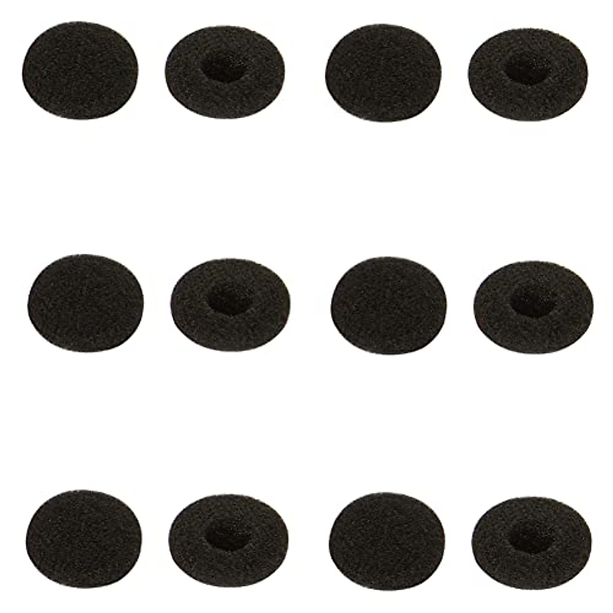 12 Pcs Black Soft Foam Earbuds Cushions Foam Earbud Earpad Ear Bud Pad Replacement Sponge Covers for 13-18mm Earpiece Headphone,Two Way Radio Walkie Talkie Earpiece