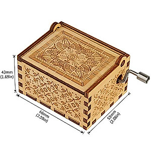 RUYE You are My Sunshine Music Box, Hand Crank Musical Box Vintage Wood Carved Engraved Musical Box-Gifts for Birthday/Christmas/Valentine's Day (White)