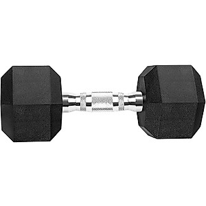 150 Pound Hex Dumbbell Set with Rubber Coated Dumbbells and Rack