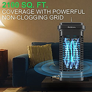 Gardenary Bug Zapper 20W for Outdoor and Indoor, 4200V Electric Mosquito Zapper, Mosquito Killer, Waterproof Fly Zapper Outdoor, Electronic Mosquito Lamp, Fly Insect Trap for Patio Home Backyard