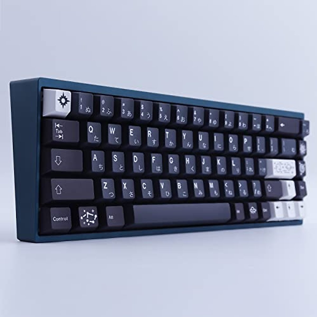 Hyekit Custom Keycaps - PBT Keycaps, Cherry Profile, Dye Sub, Japanese Keycaps, 6.25u, 7u, 161 Key Set, for Mechanical Keyboard, US and UK Layouts (Galaxy)