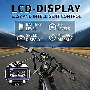 1CYCLE Electric Bike for Adults, 20" Fat Tire Electric Bikes, 2000W Dual Motor Ebike, Electric Mountain Bike, Commuting/Commuter City Bicycles with 48V 18AH Removable Battery, 7 Speed Gear (Grey)