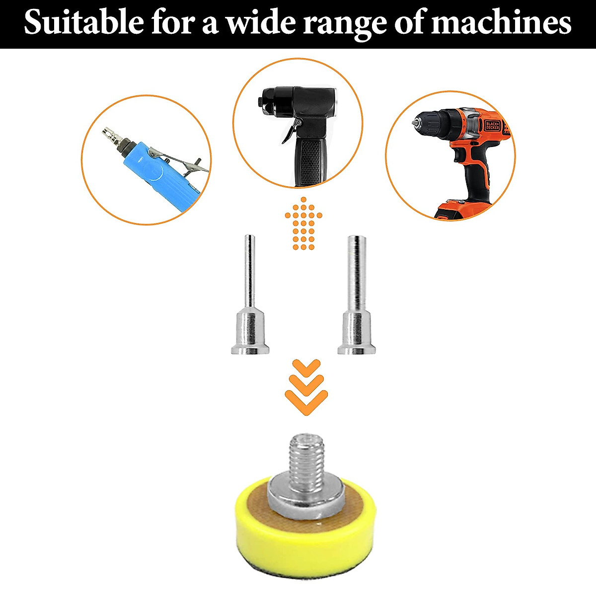 187 Pieces 1 Inch Sanding Disc, GOH DODD Hook and Loop Sanding Pads 60 to 10000 Wet Dry Sandpaper with 1/8" 1/4” Shank, Backing Pad, Polishing Pads and Interface Pad for Drill Grinder Rotary Tools